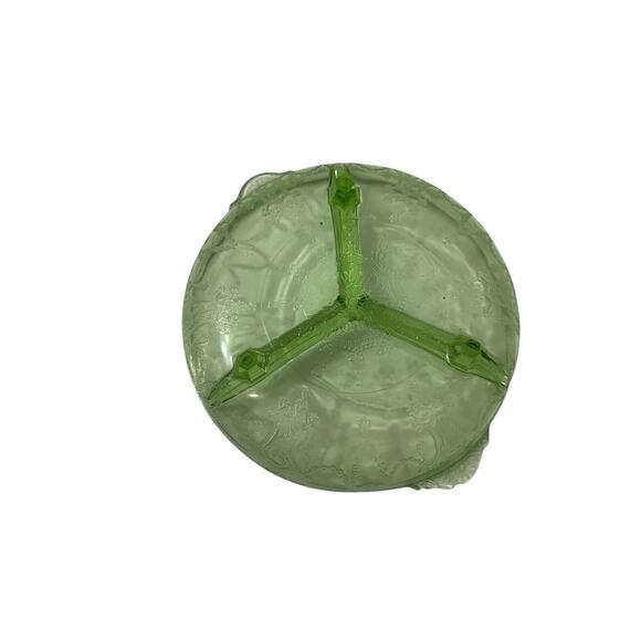 Unmarked | Dining | Antique Green Vaseline Uranium Glass Tri Footed Tri ...